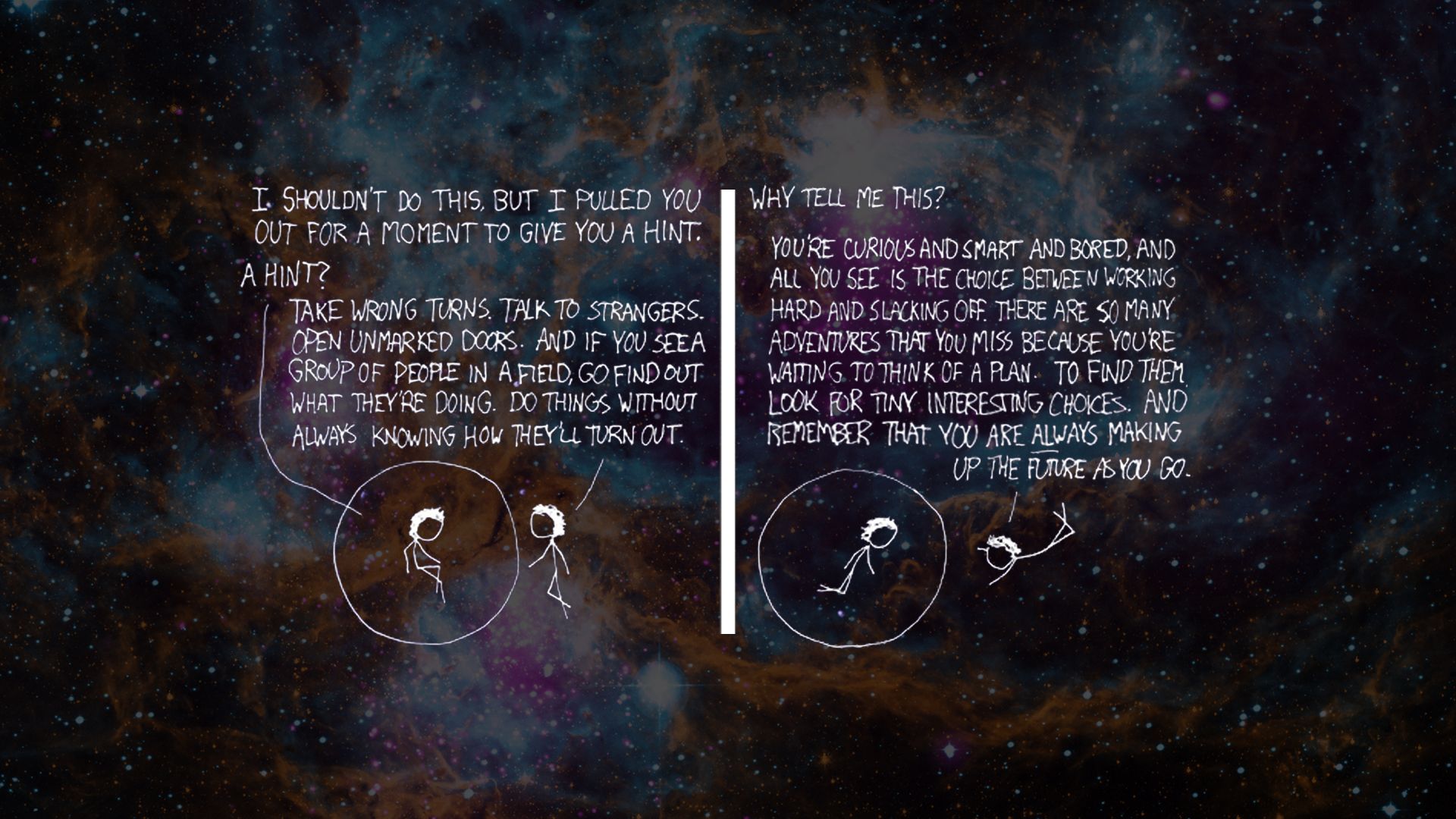 [1920x1080] XKCD "choices" cut out with astro background | Scrolller