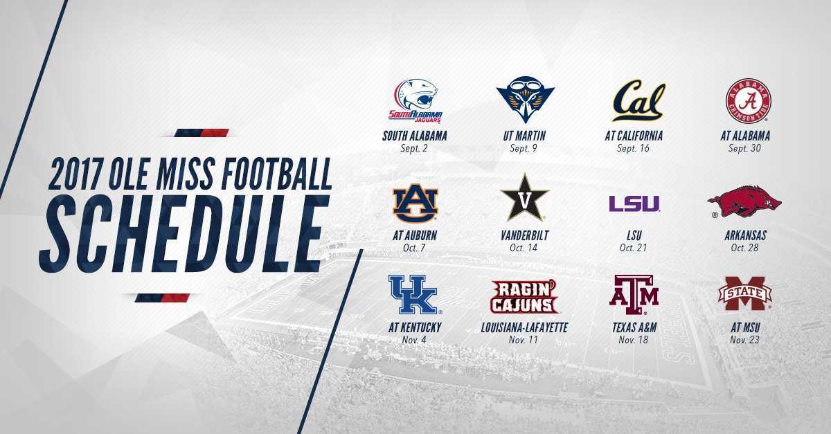 2017 football schedule released. | Scrolller
