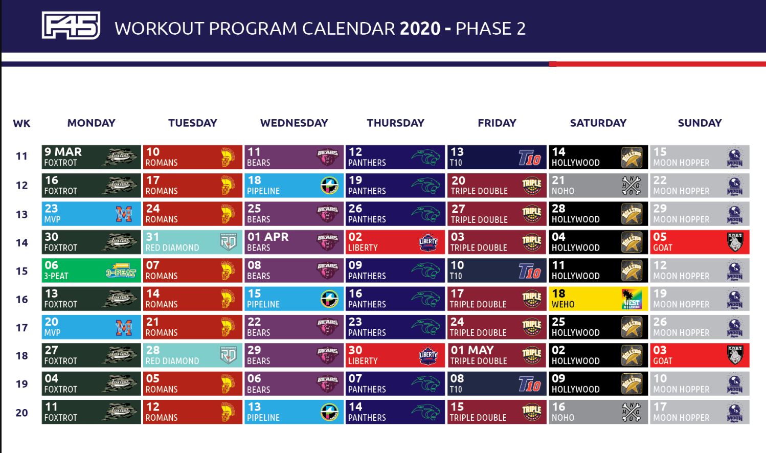 2020 Phase 2 Calendar | Scrolller