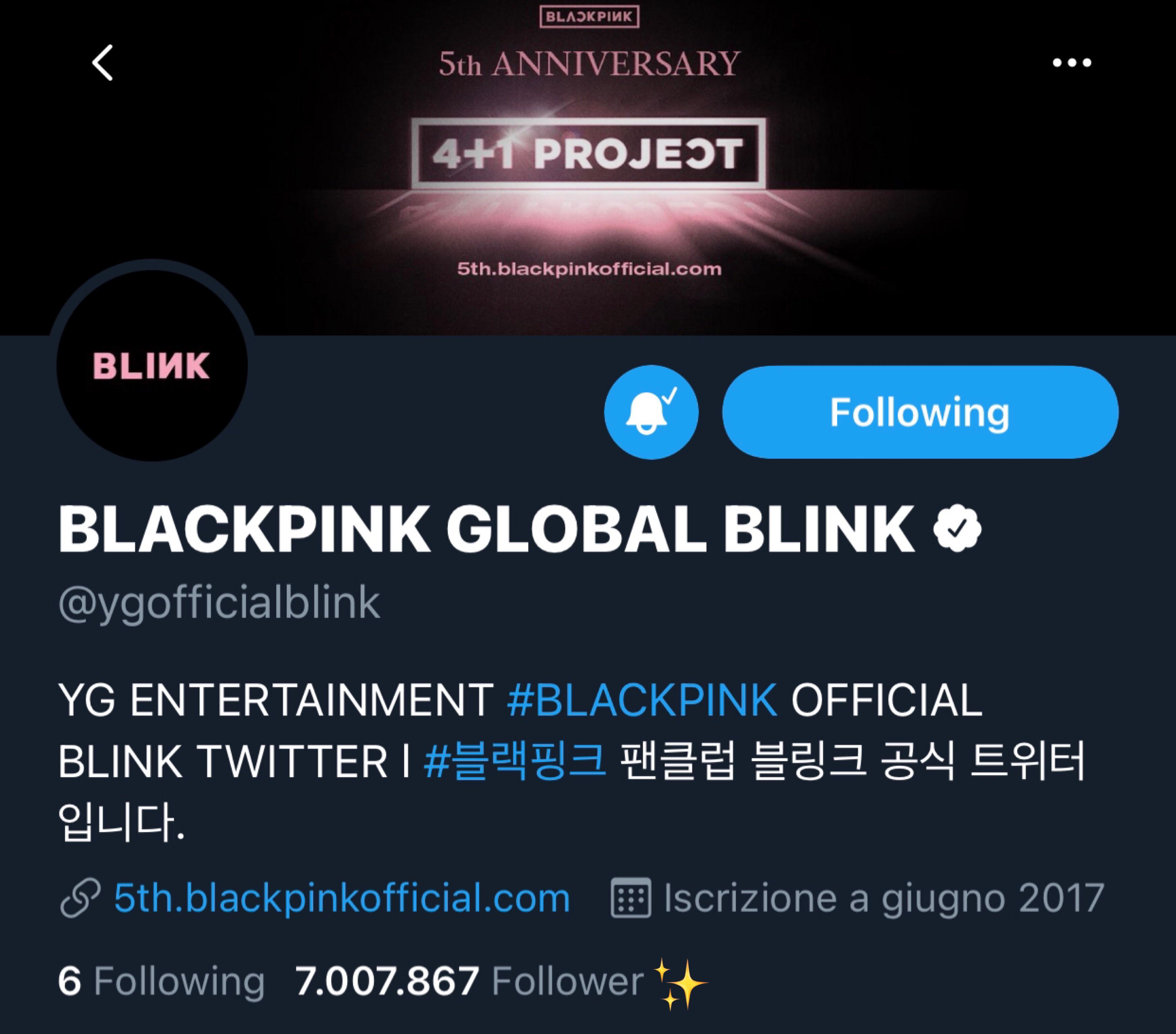 210719 BLACKPINK GLOBAL BLINK (@ygofficialblink) Twitter Account hits 7 million followers ...