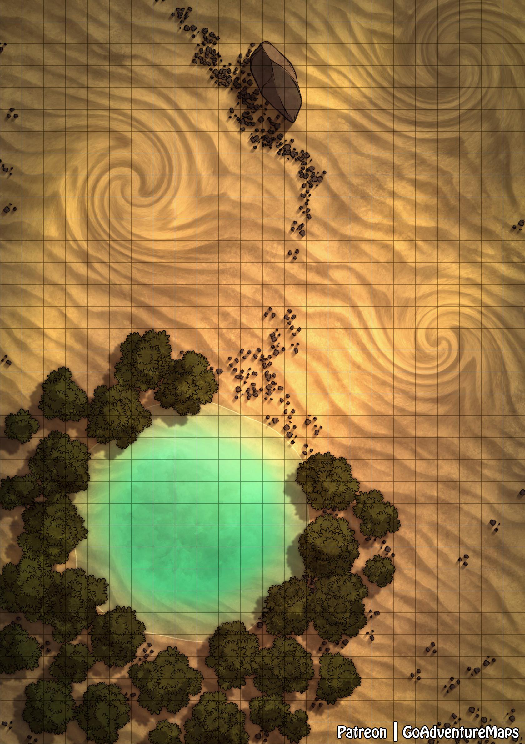 [24x34] Oasis [Battlemap][Desert] | Scrolller