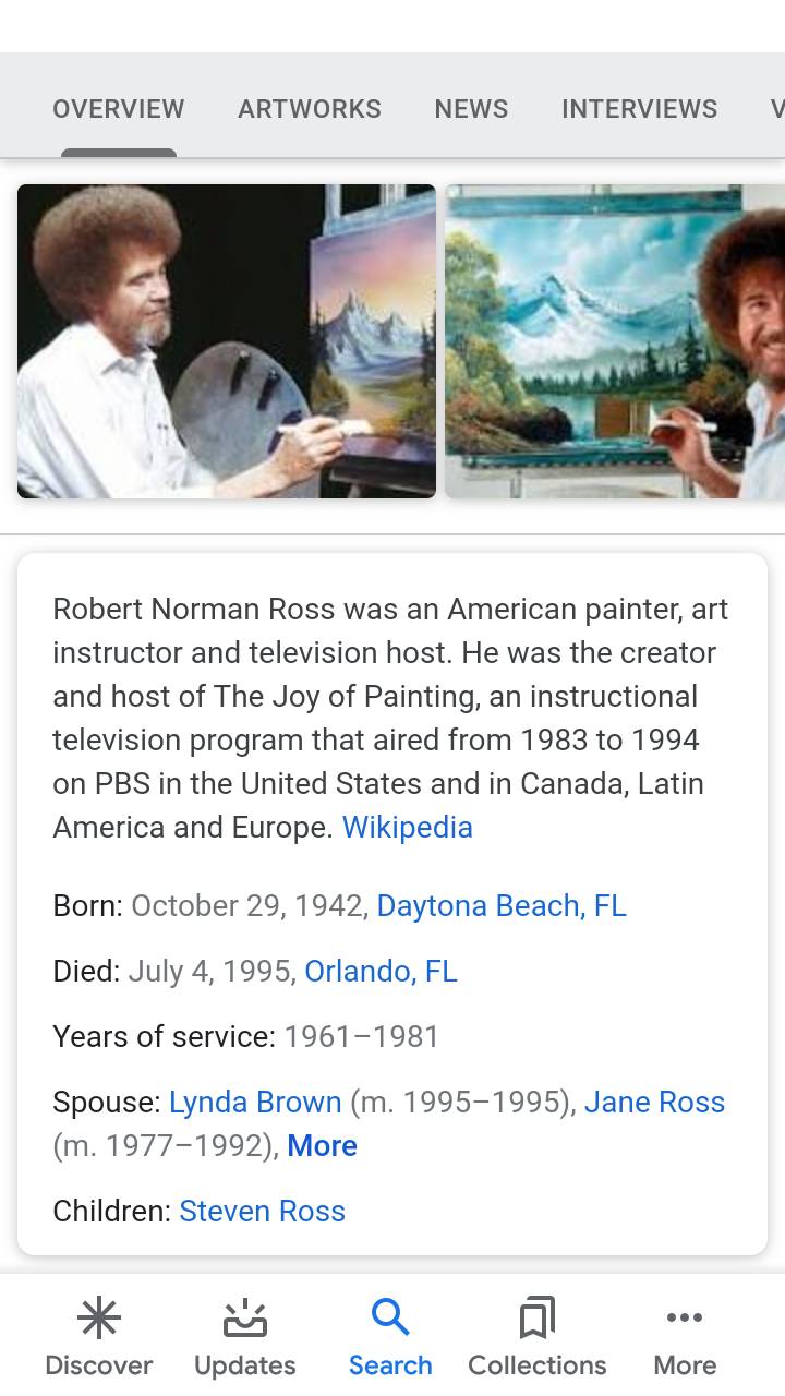 25 years ago today, Bob Ross died. May he Rest In Peace. | Scrolller