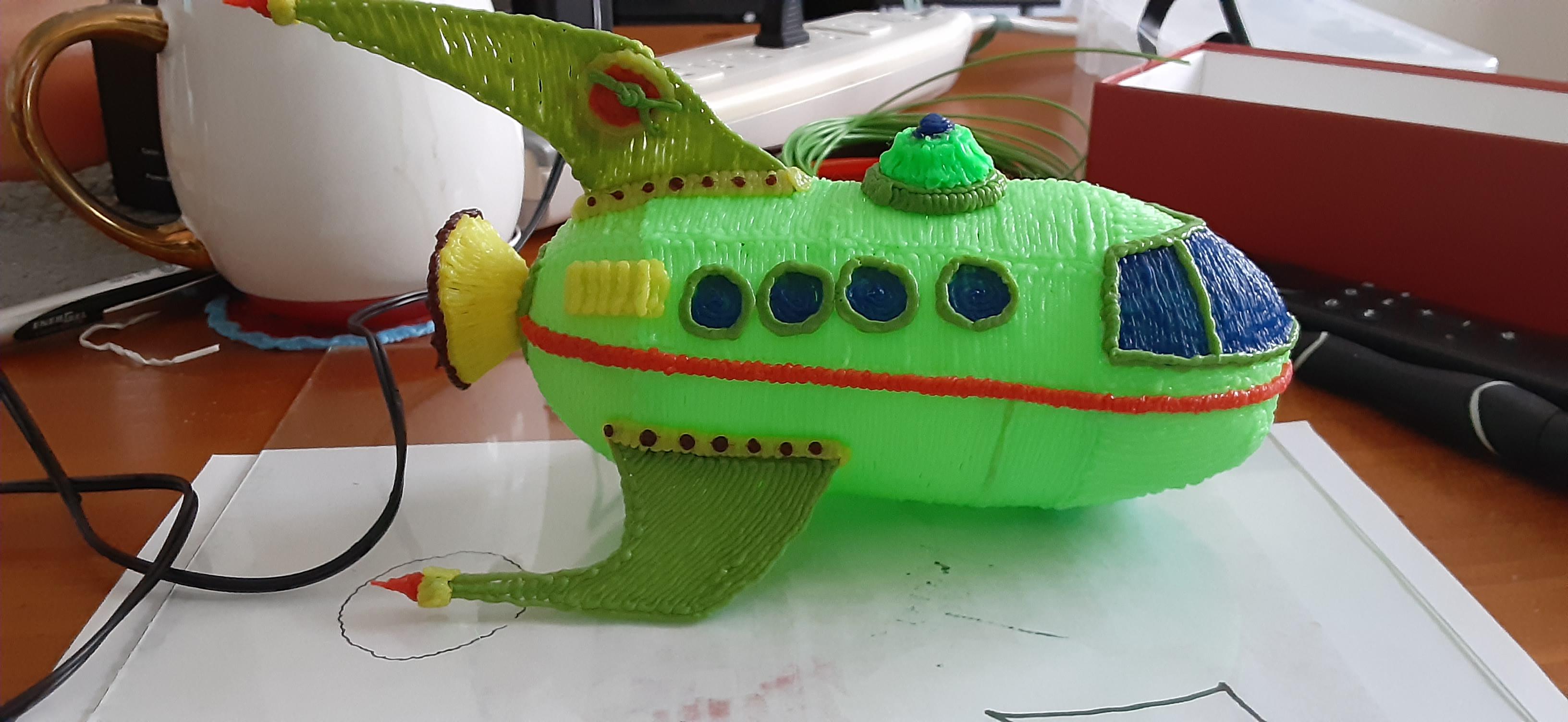 3d doodle of planet express ship! Fudged up the shape but I learned alot (progression images in ...