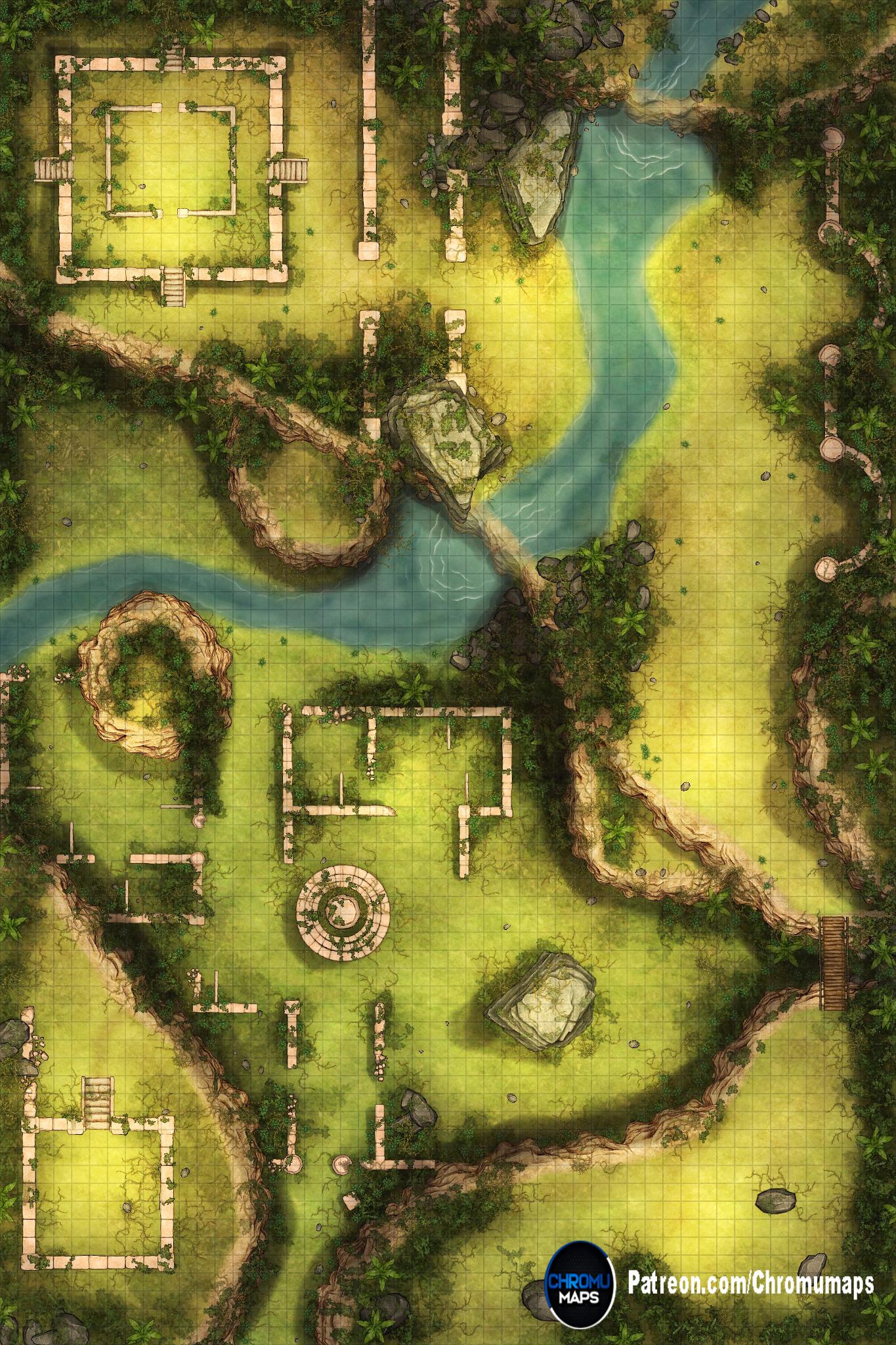 [75x50] Elevated Temple Grounds [OC][Battlemap] | Scrolller