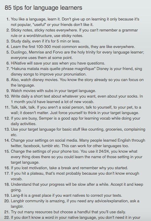 85 Tips for Language Learners 🌿 | Scrolller