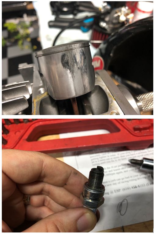 A closer pic of my (nearly) seized piston and spark plug, from G290RC | Scrolller