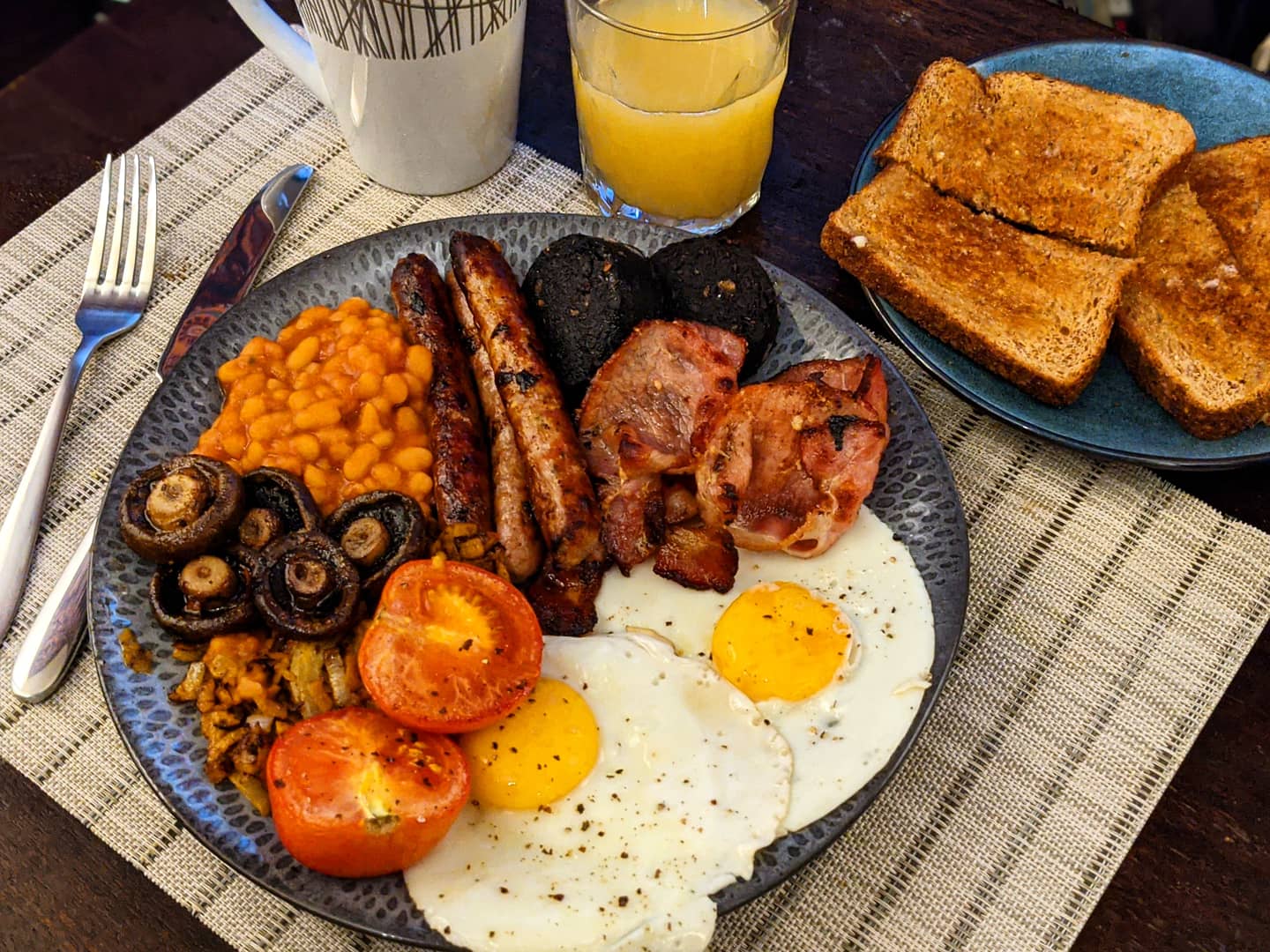 A colleague brought me some black pudding in to work as a gift, would be rude not to cook up ...