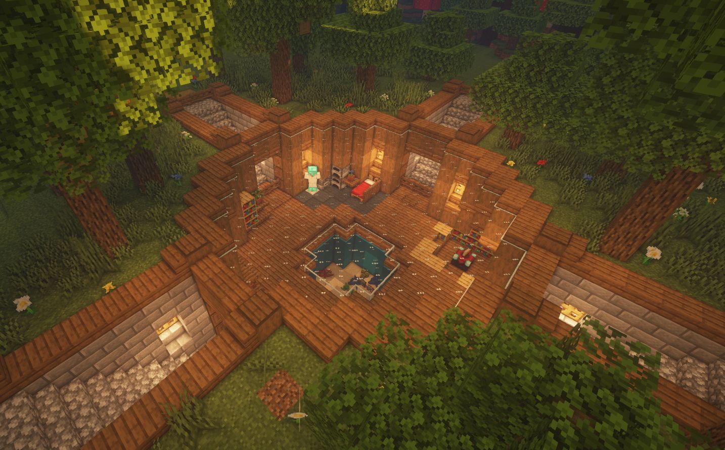 A cozy underground survival base design for Minecraft. | Scrolller