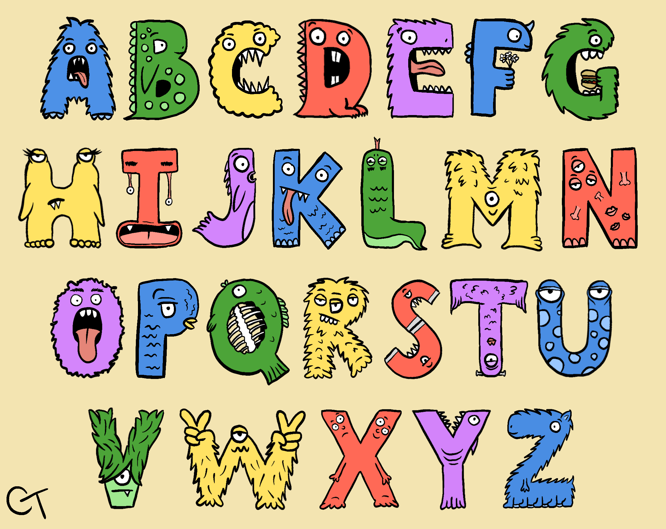 A cute monster alphabet I designed! | Scrolller