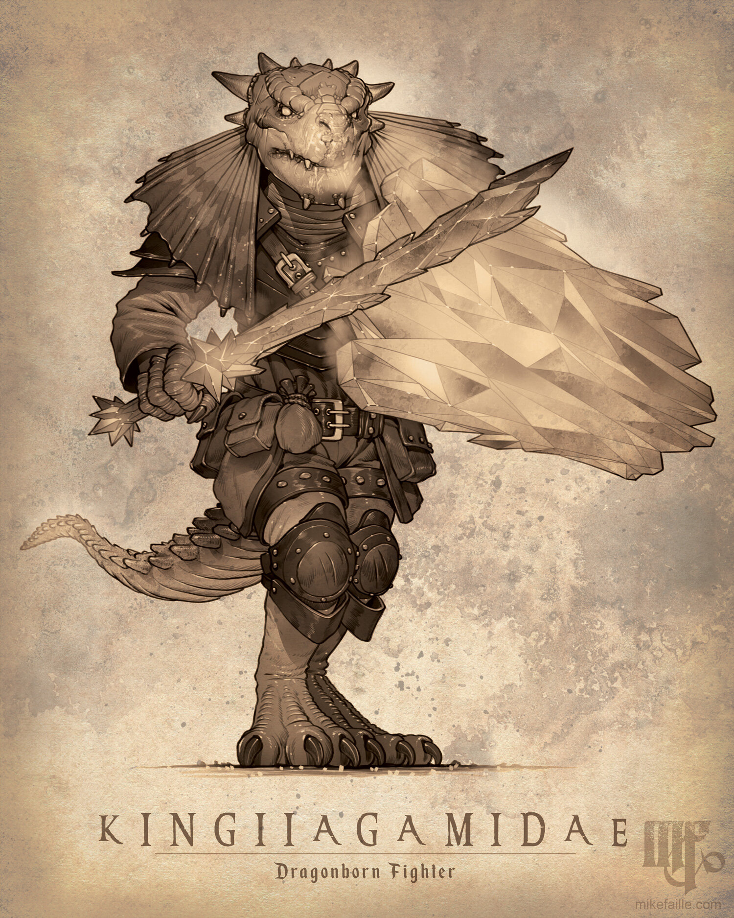 A Dragonborn fighter commish. | Scrolller