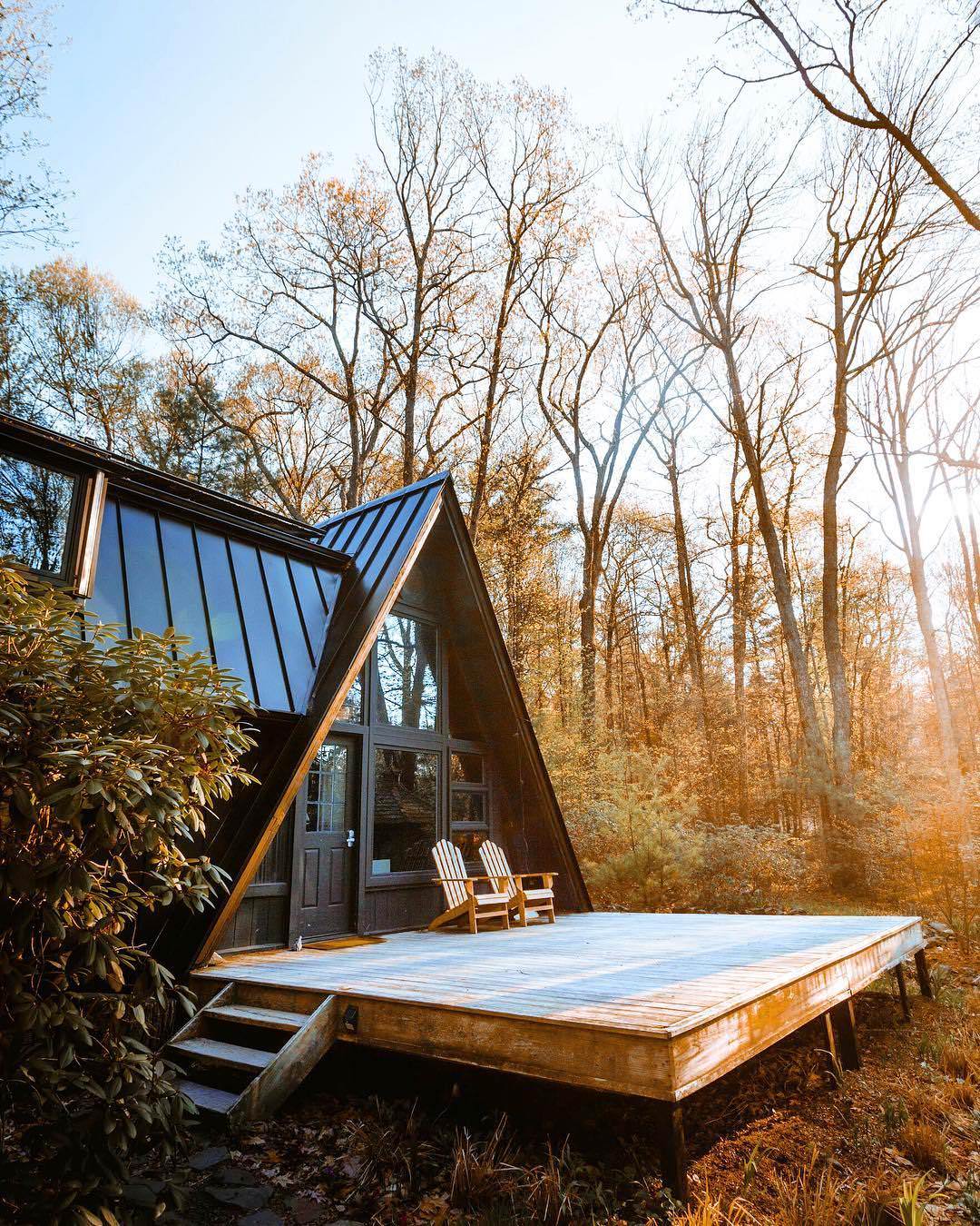 A-frame cabin in the sun | Scrolller