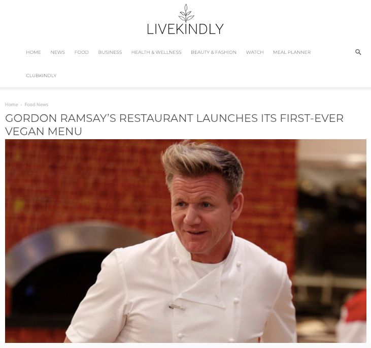 A huge step for meat-eating chef Gordon Ramsay | Scrolller