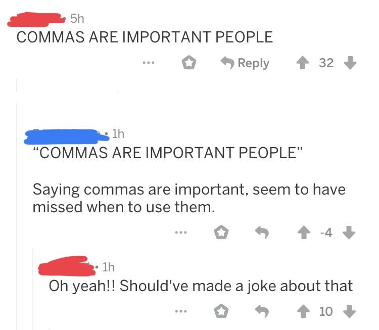 A lesson on the importance of commas | Scrolller