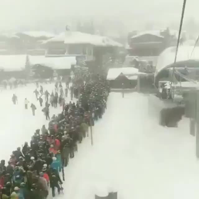 A long lift queue, freezing fucking cold standing there for hours | Scrolller