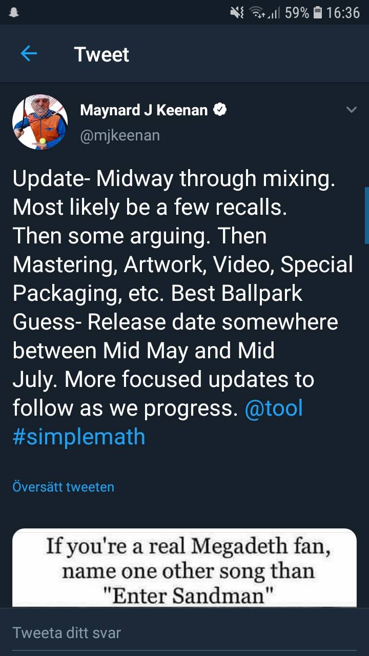 A new update from Maynard about the new album | Scrolller