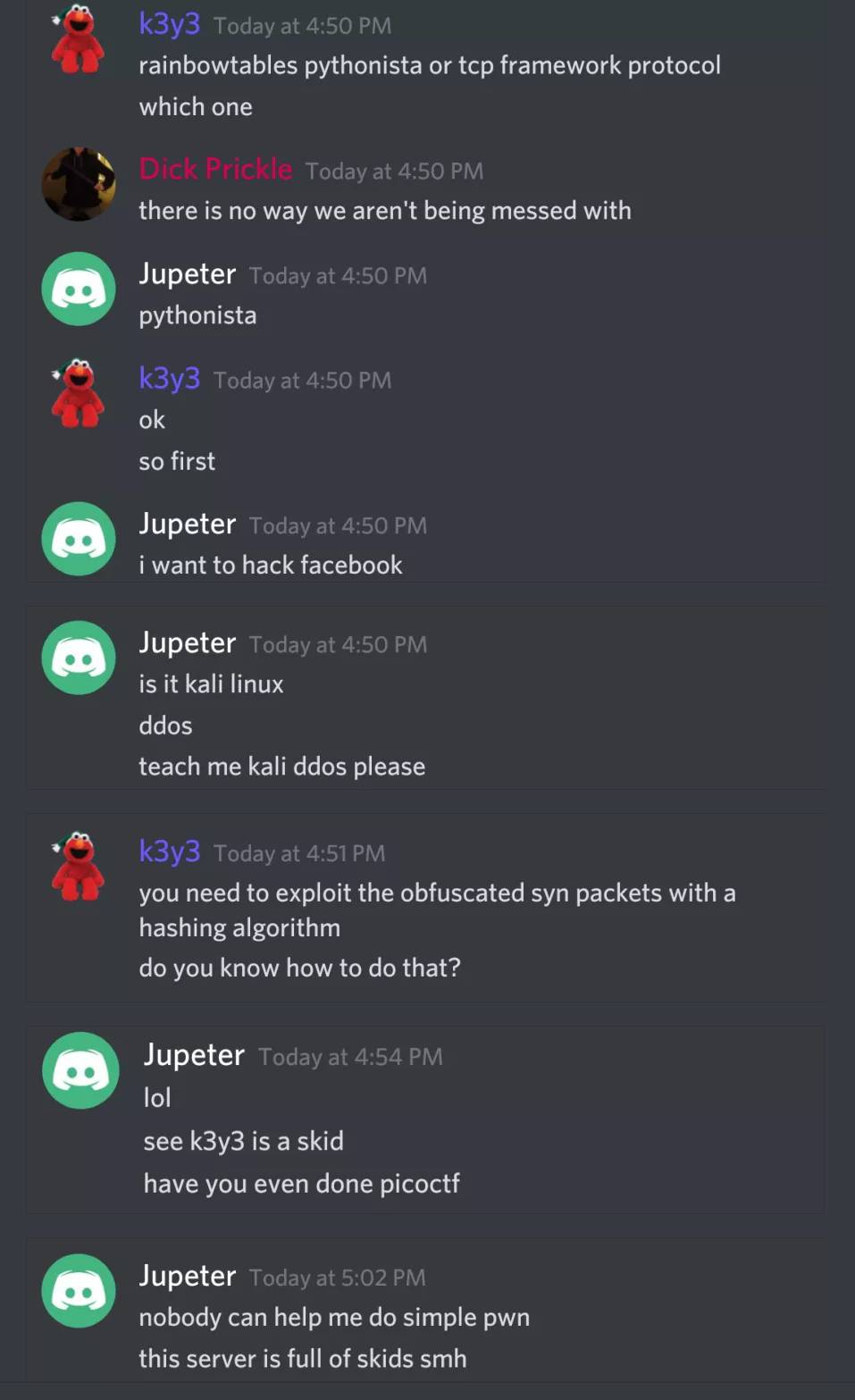 A nice assortment of screenshots from my discord server | Scrolller