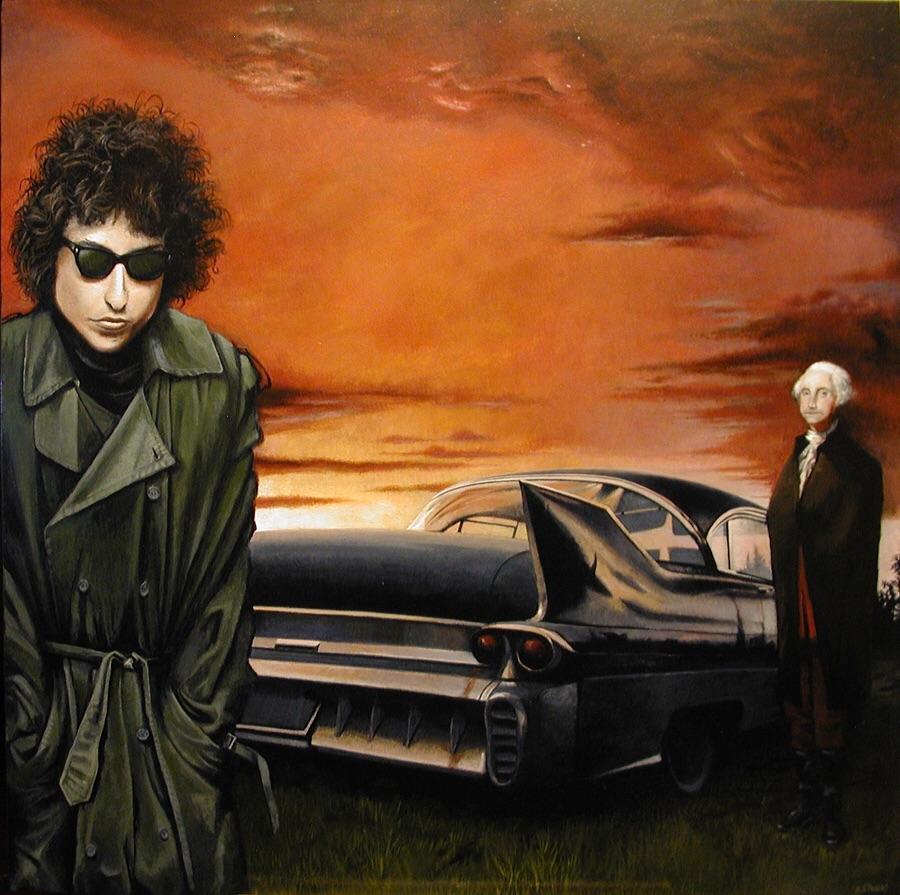A painting of Bob Dylan and George Washington | Scrolller