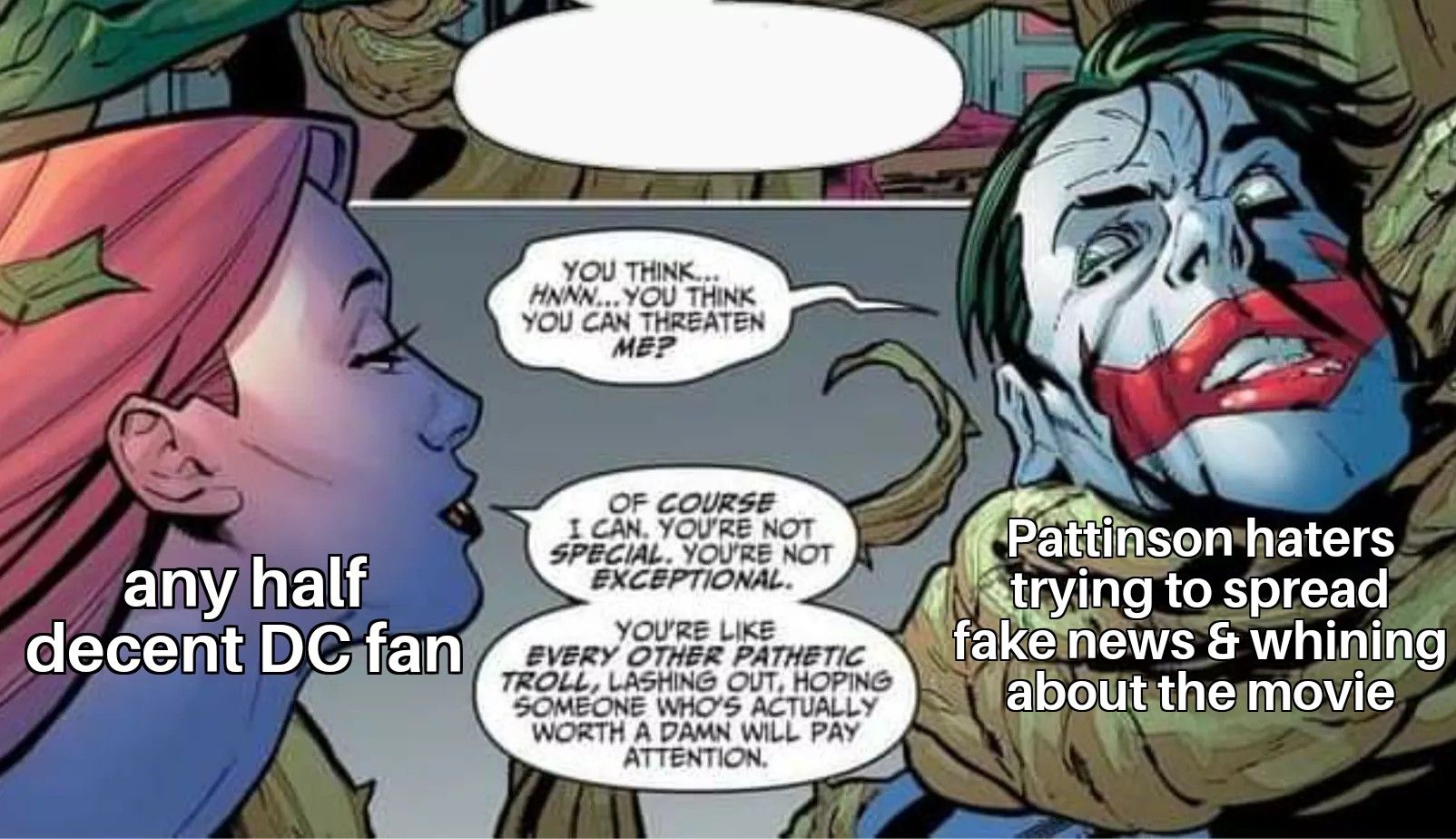 A panel from the recent Injustice seems fitting. Don't feed the trolls. | Scrolller