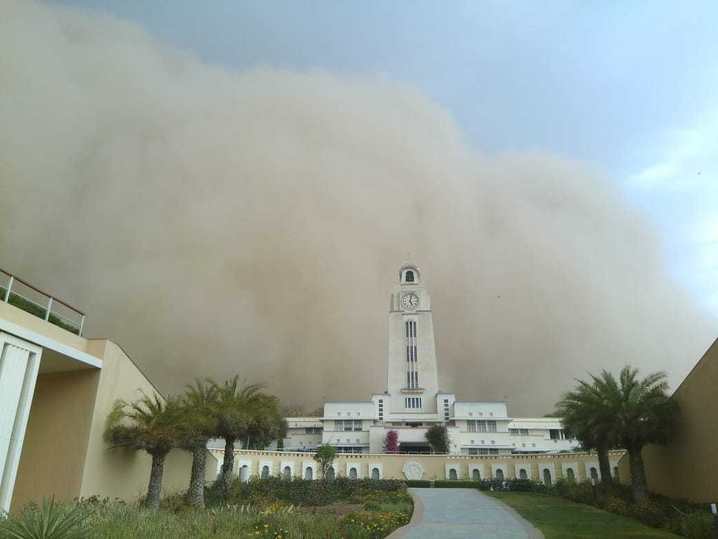 A photo my friend captured of my college campus last year before being covered in a dust storm ...