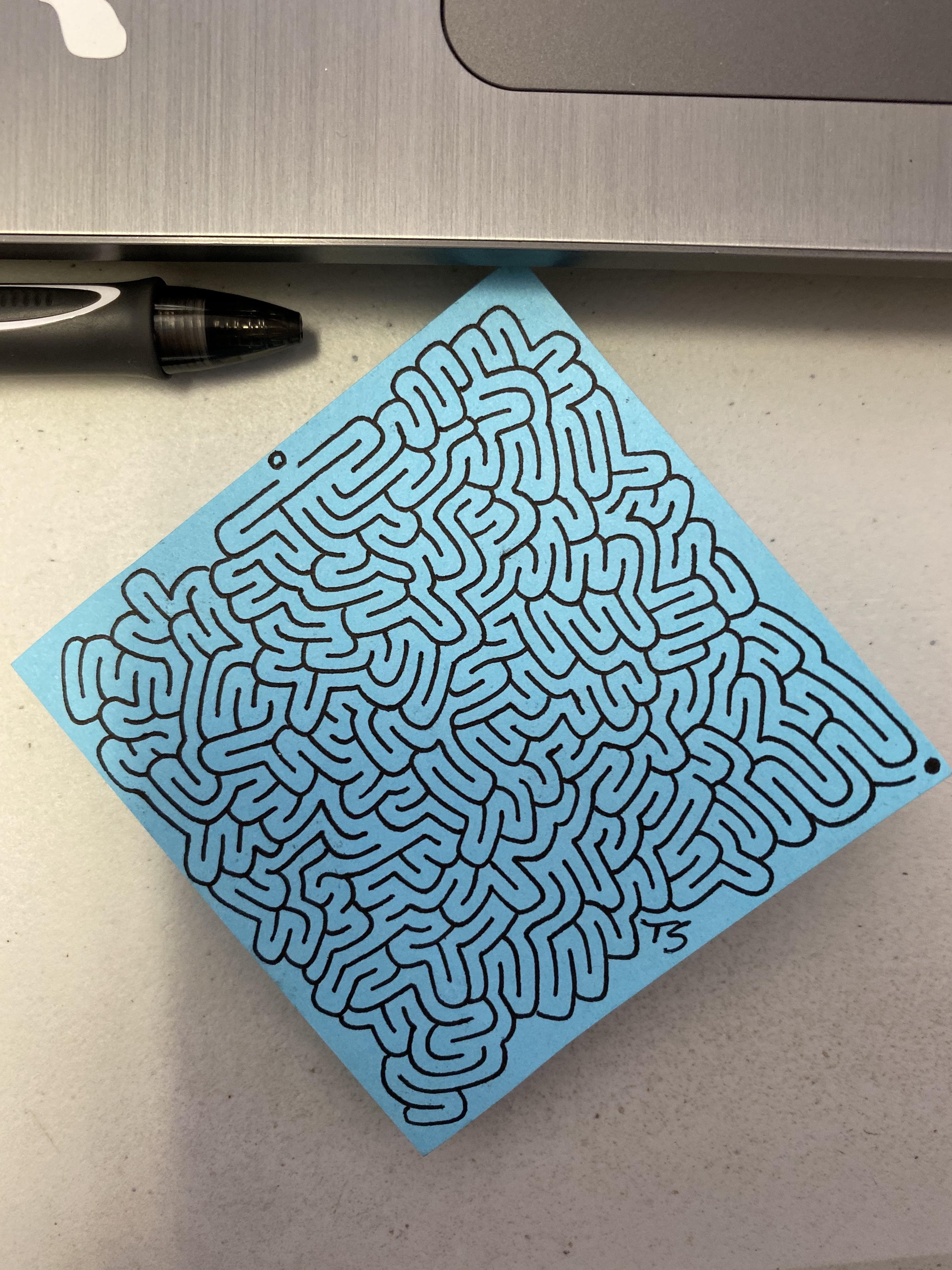 A quick post-it maze I drew at work | Scrolller
