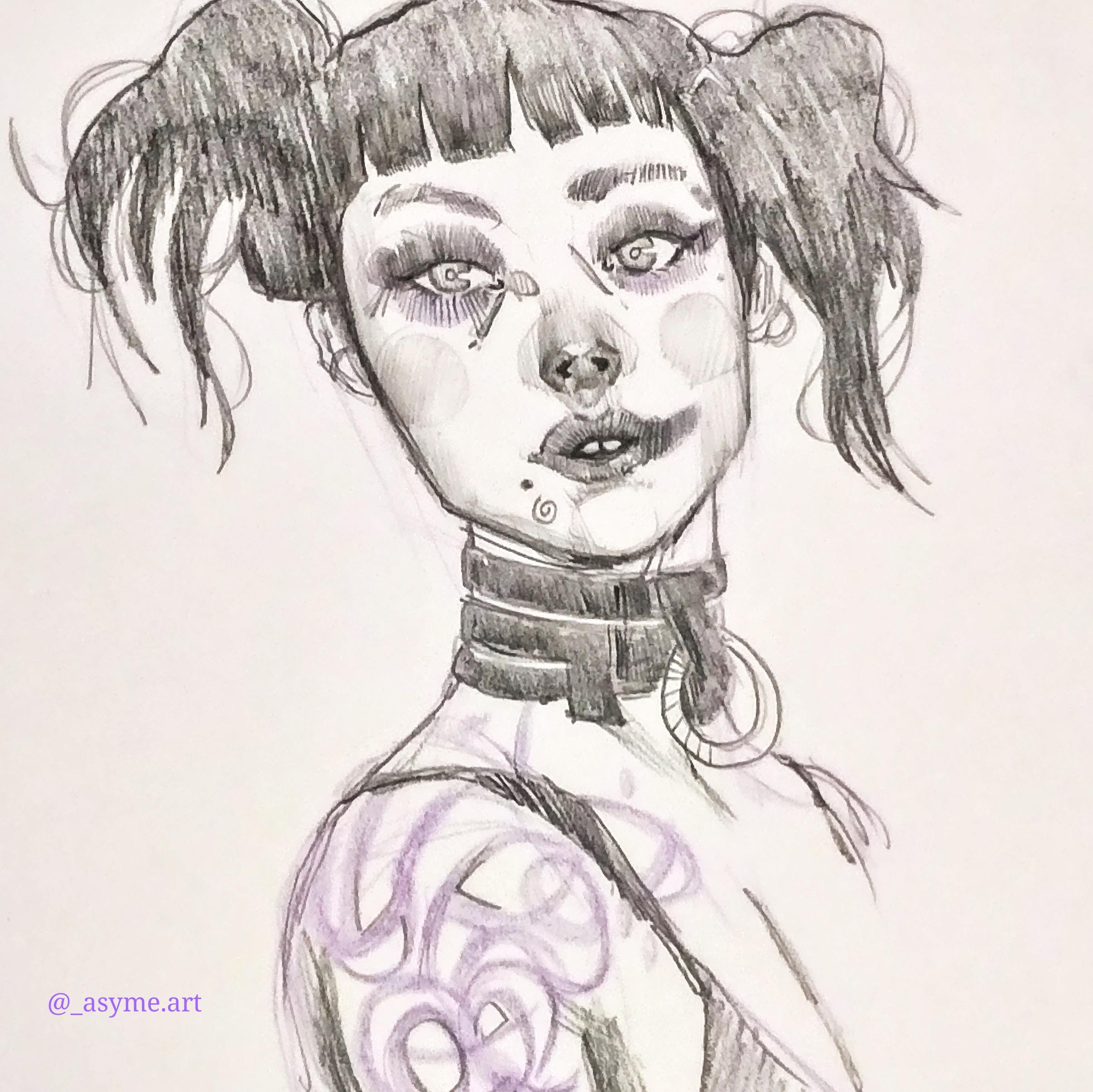 A quick sketch of this gal who stuck in a infinite loop | Scrolller