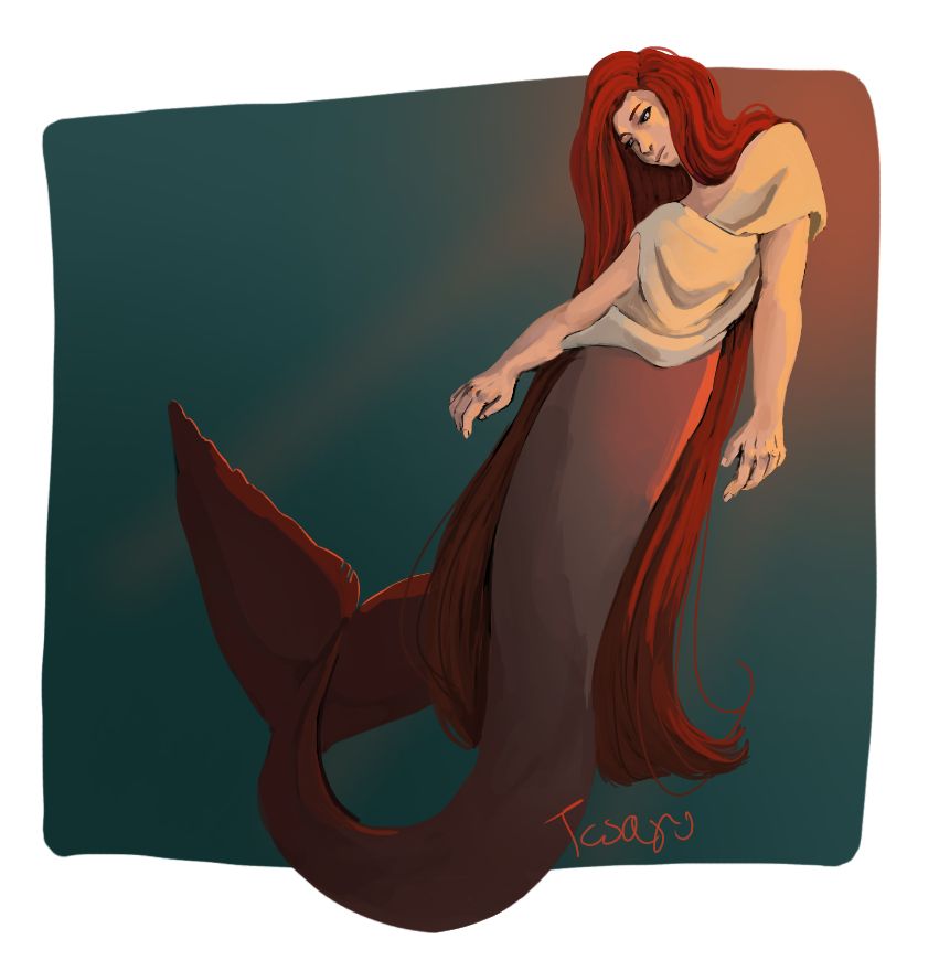 A red marmaid for mermay! | Scrolller