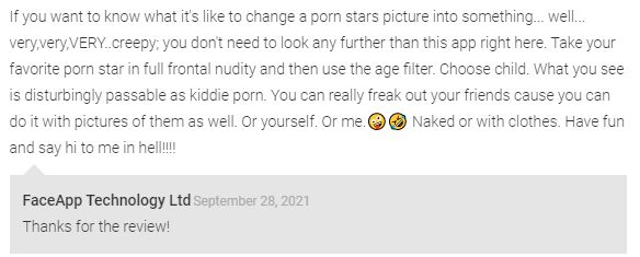 A review on FaceApp in Google Play Store. Trigger Warning | Scrolller