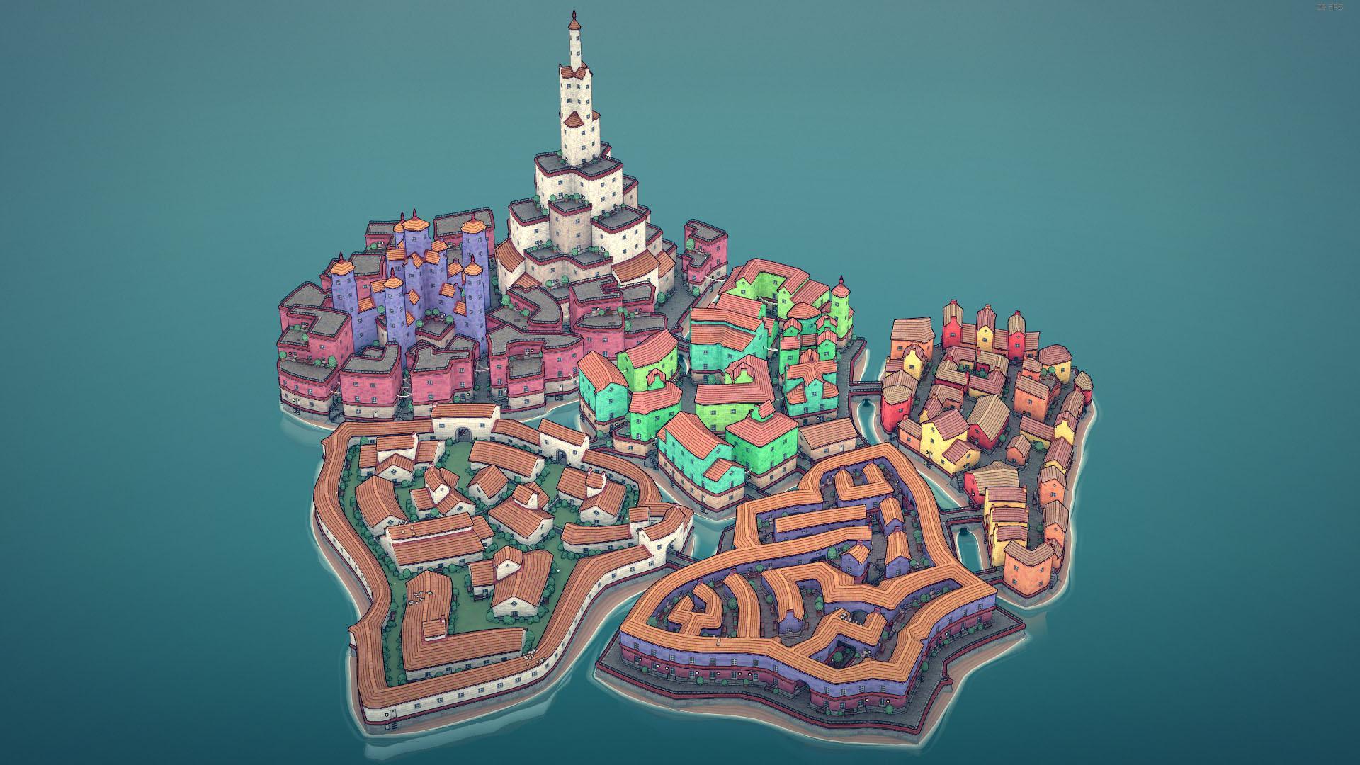 A simple town with a different architectural style in each district. | Scrolller