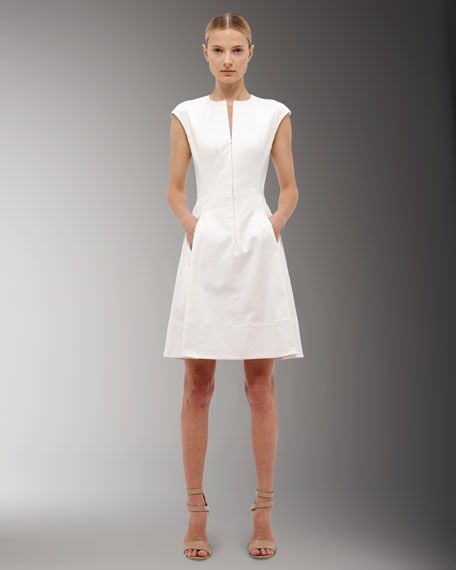 above knee front zipper a-line | Scrolller