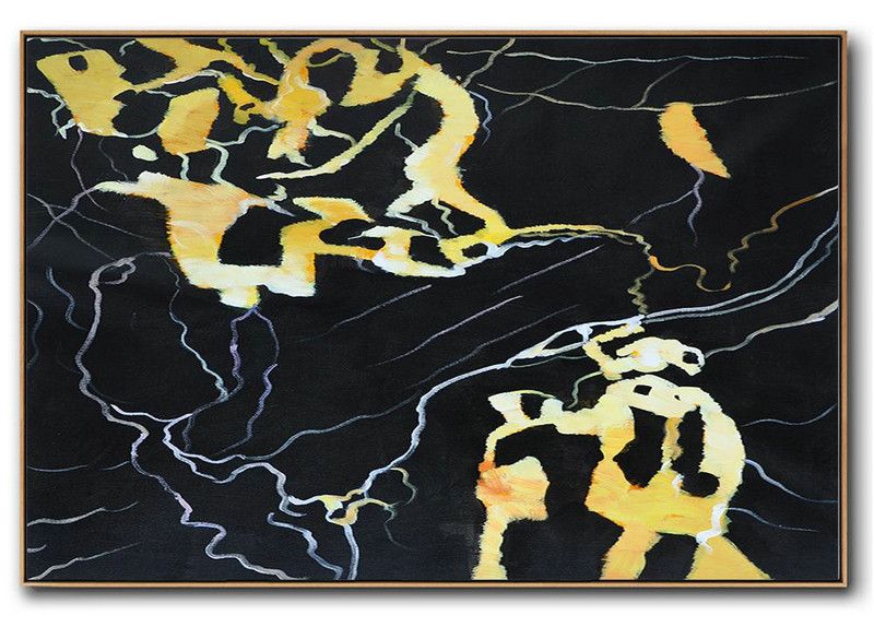 Abstract black marble in the room of Lancy Oil Painting | Scrolller