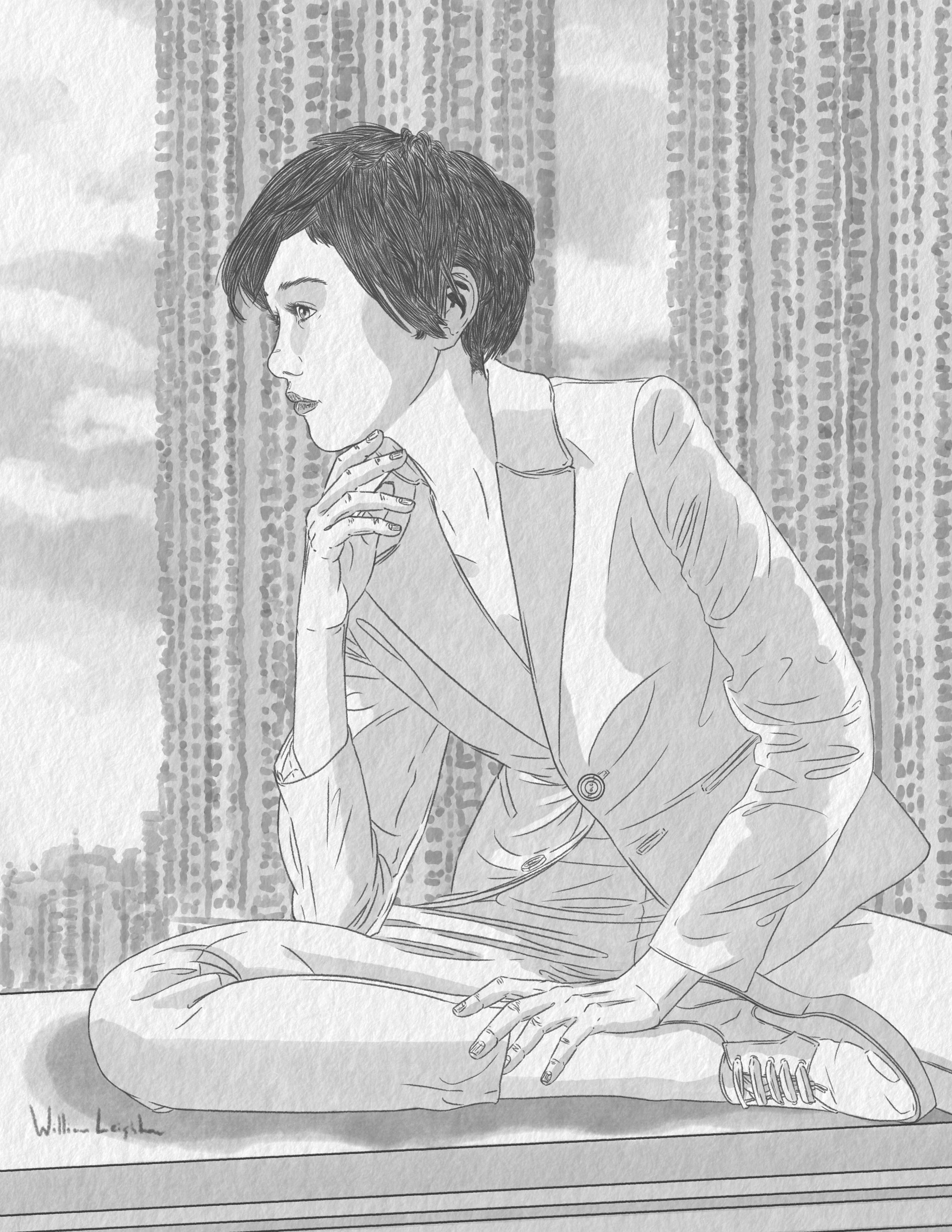 "Afraid to succeed, Disease hollowed out my soul, Better off asleep" by me, digital, 2021 ...