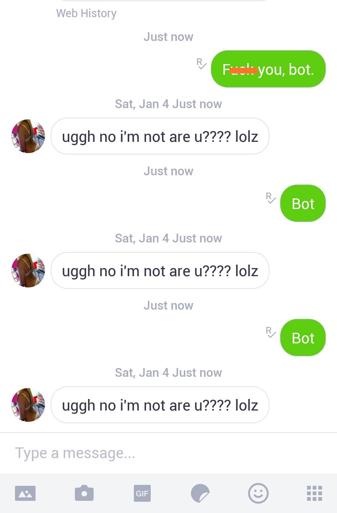 After omegle, on kik. Tutorial on how to spot a bot. | Scrolller