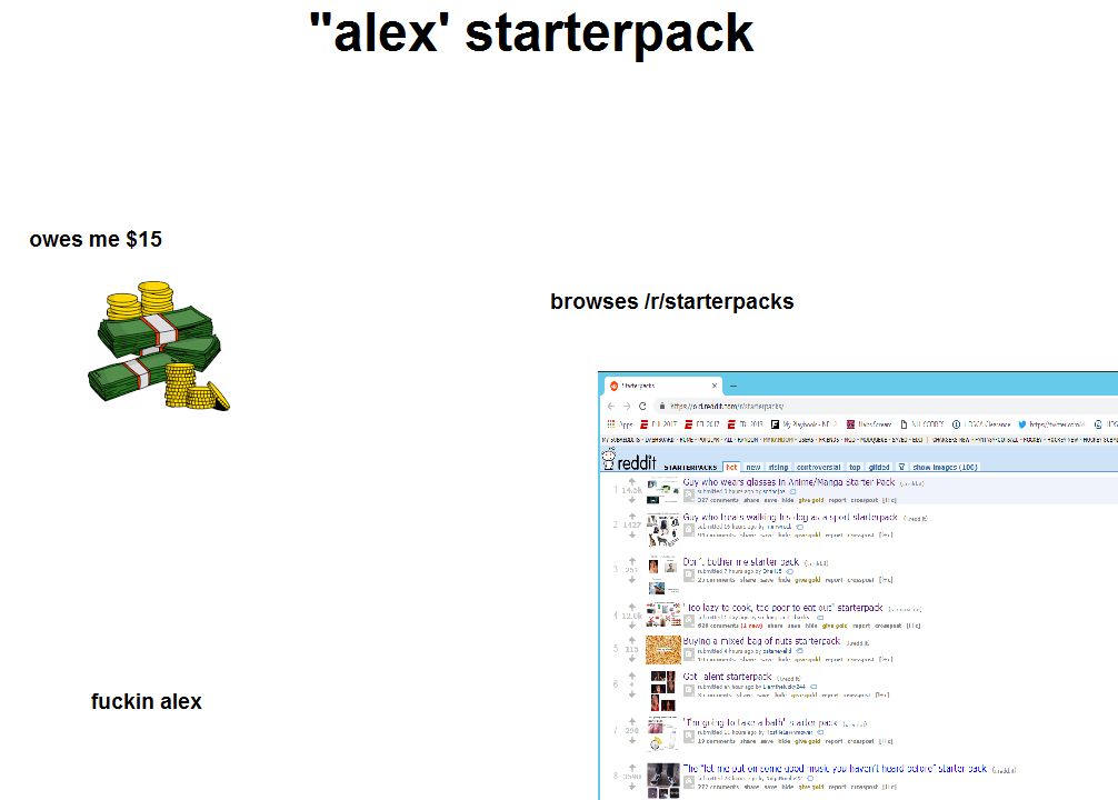 alex starterpack | Scrolller