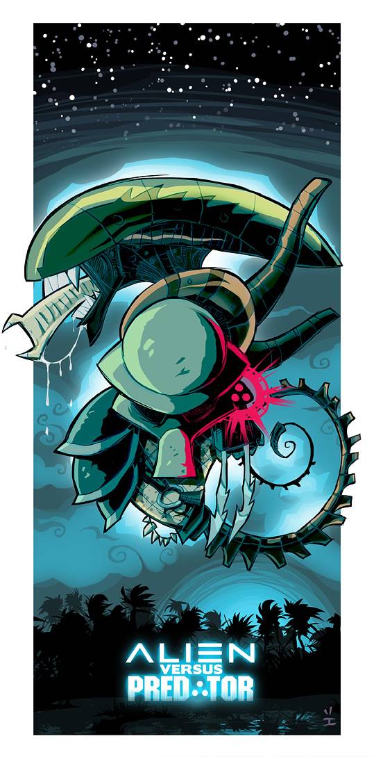 Alien vs. Predator Drawn Movie Poster | Scrolller