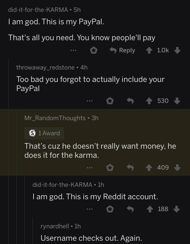 All for the karma | Scrolller