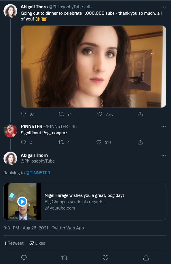 Always nice to see trans content creators supporting each other ... Always nice to see trans content creators supporting each other ...