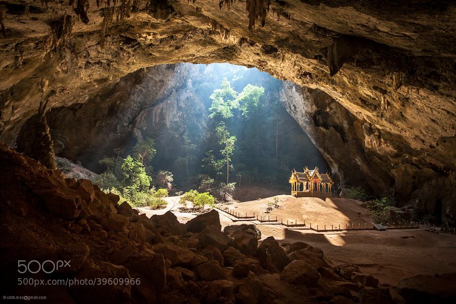Amazing cave in Thailand. Yes, that is a buddhist temple inside the cave. [900x600] | Scrolller