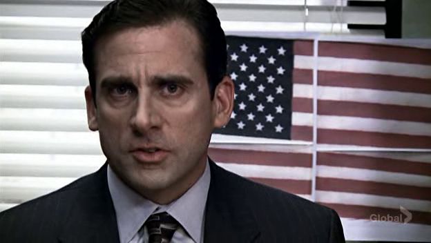 American flag in Michael Scott's Apology video is 4 A4 size papers stuck together! | Scrolller