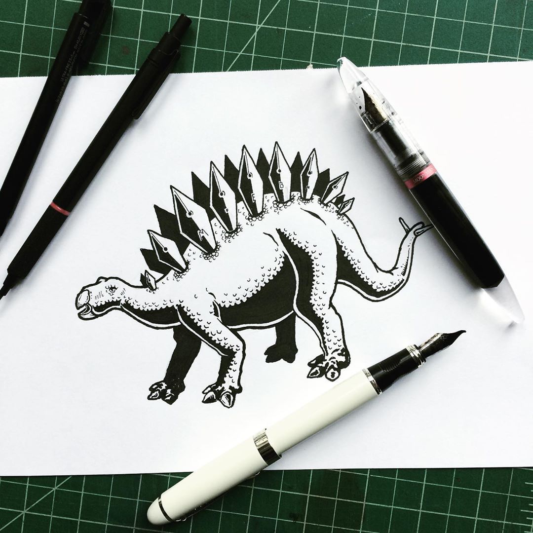 An Inktober NIBosaurus | Scrolller