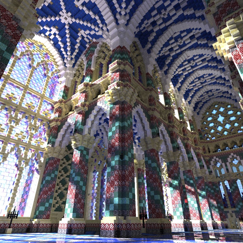An interior render of my minecraft cathedral build | Scrolller