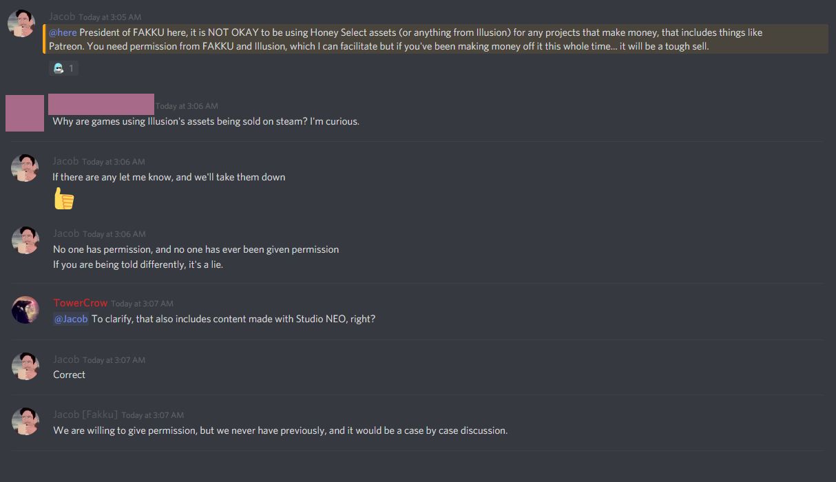 An official statement from Fakku on Patreon games using Honey Select assets | Scrolller