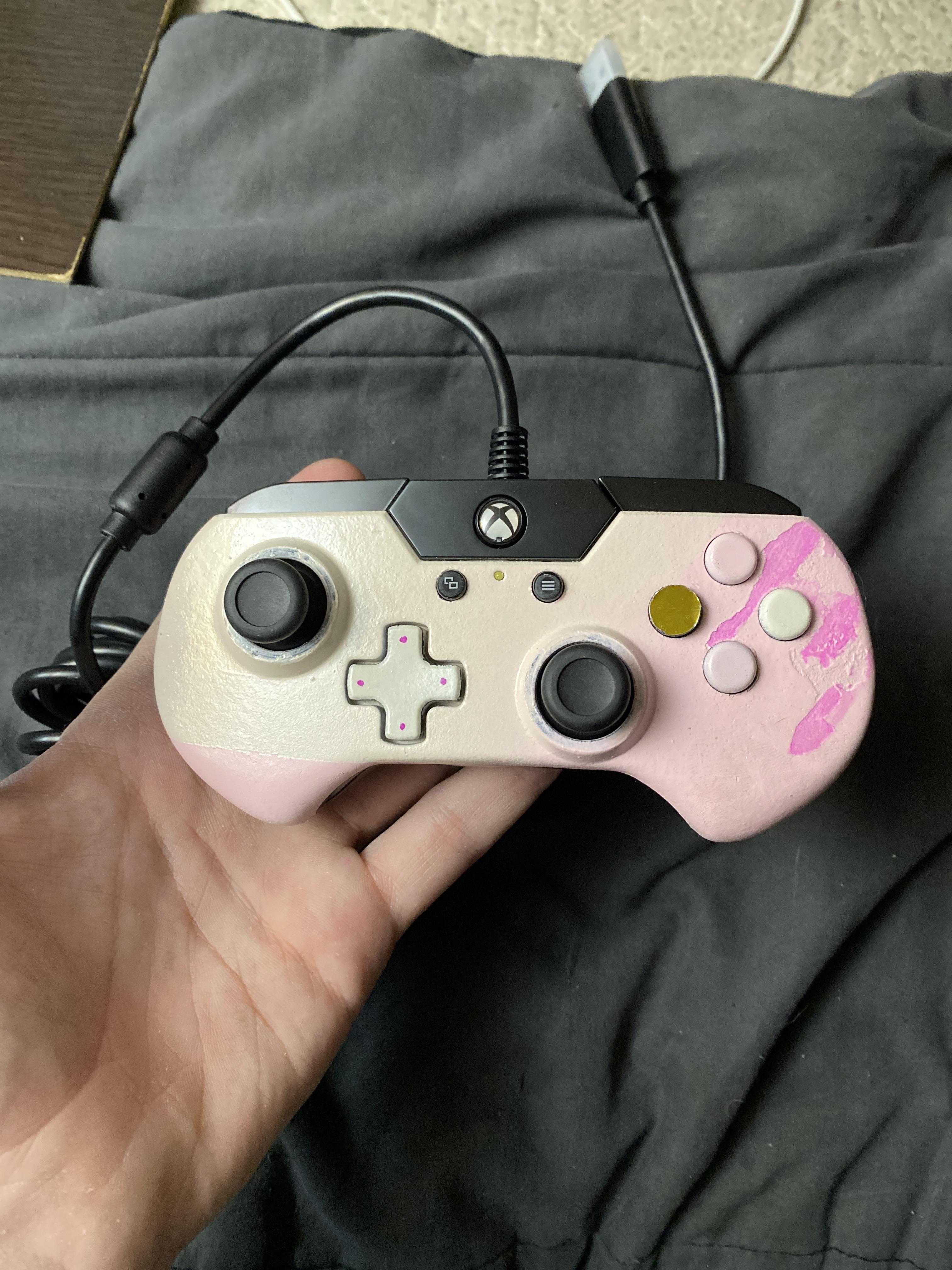 Angel dust themed x91 Xbox controller.(still waiting on the aluminum pink sticks) | Scrolller