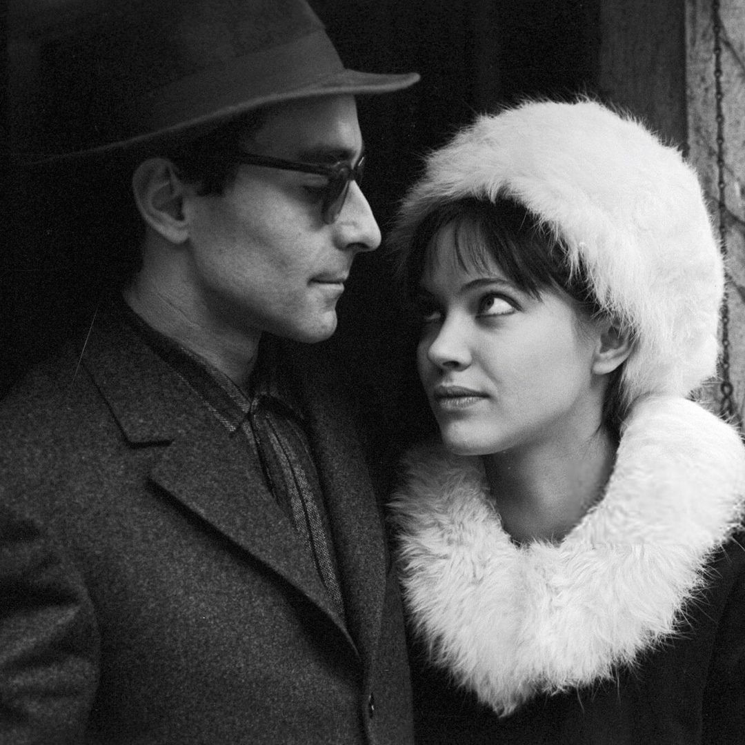Anna Karina and Jean-Luc Godard, Paris, 1963. | Scrolller
