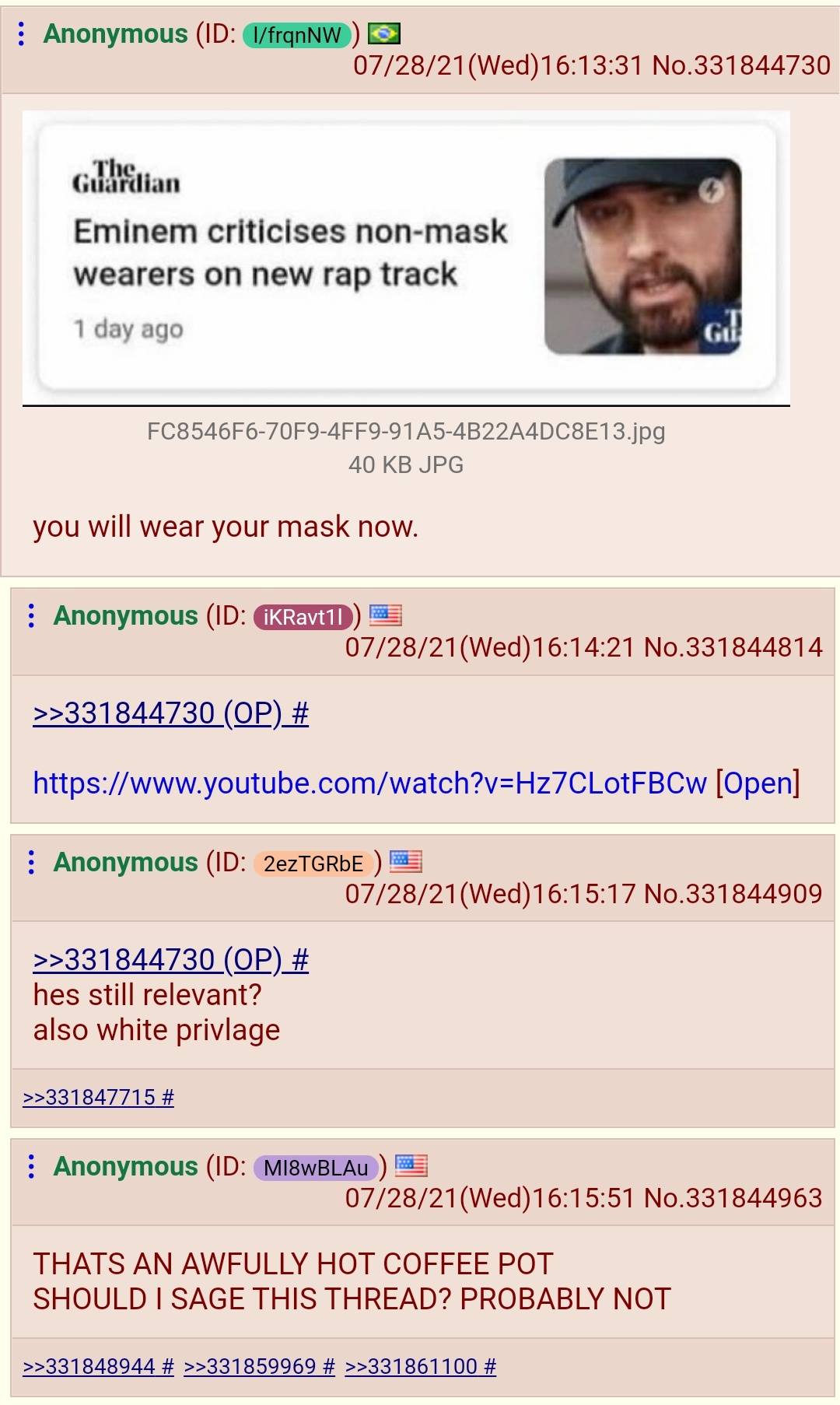 Anon BTFOs Eminem | Scrolller