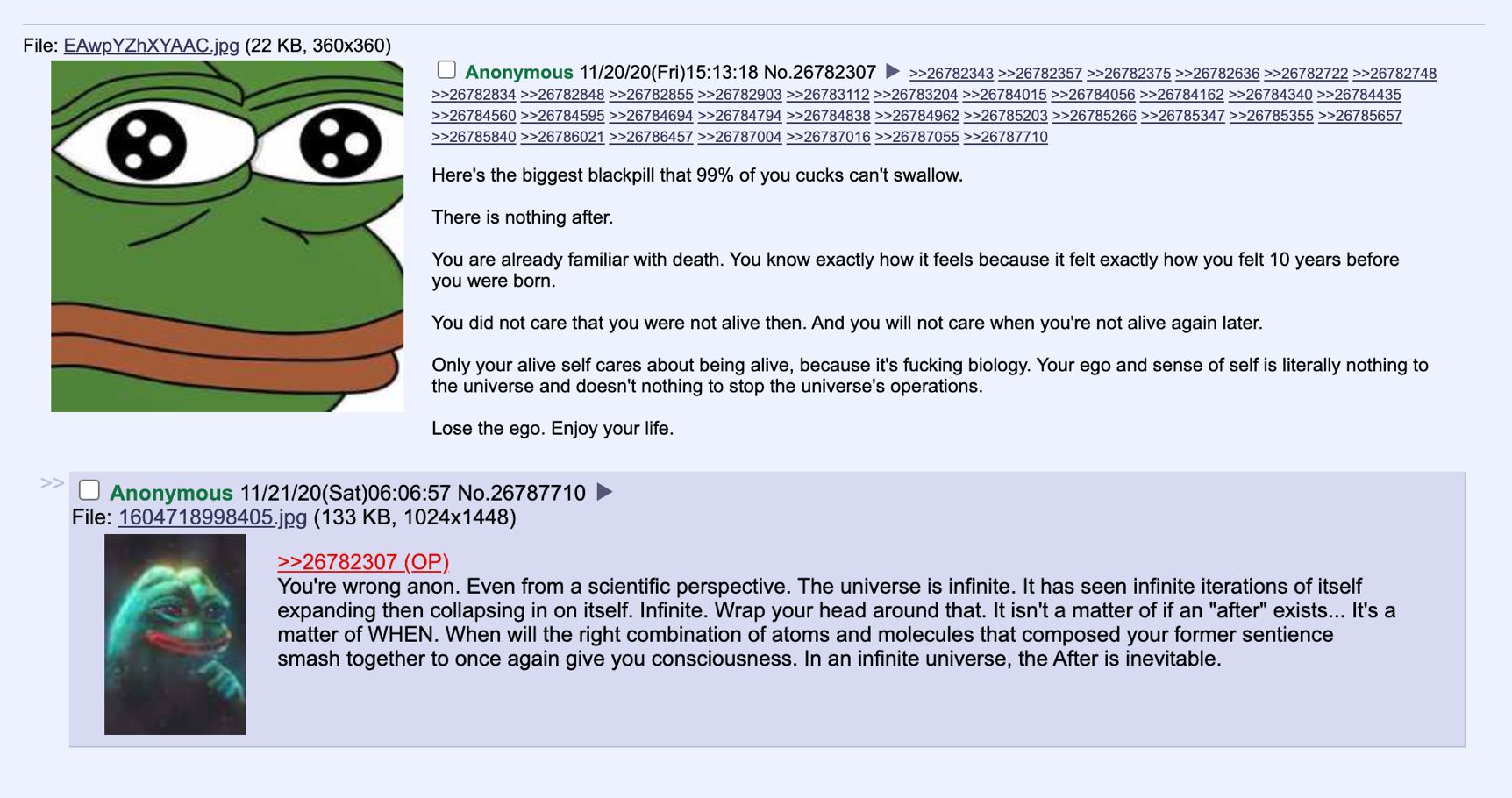 Anon discusses life after death | Scrolller