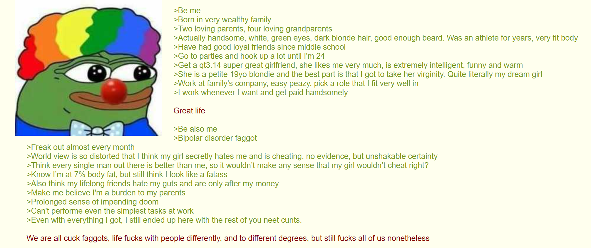 Anon figures out something about life | Scrolller