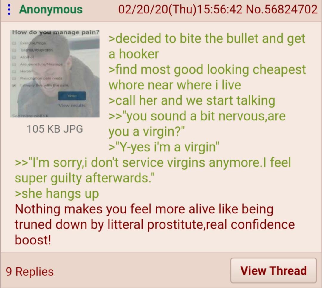 Anon is a virgin | Scrolller