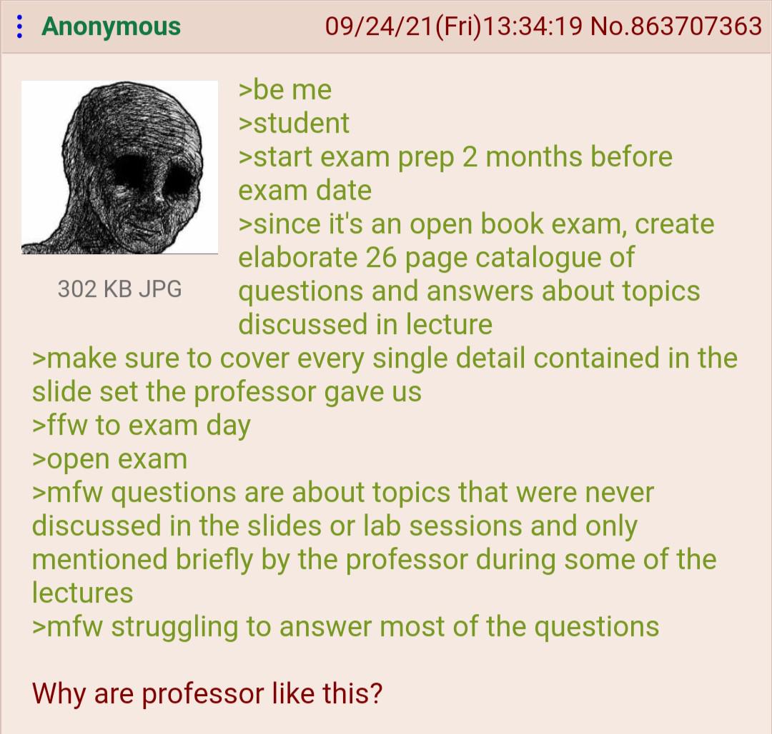 Anon gets trolled by his professor. | Scrolller