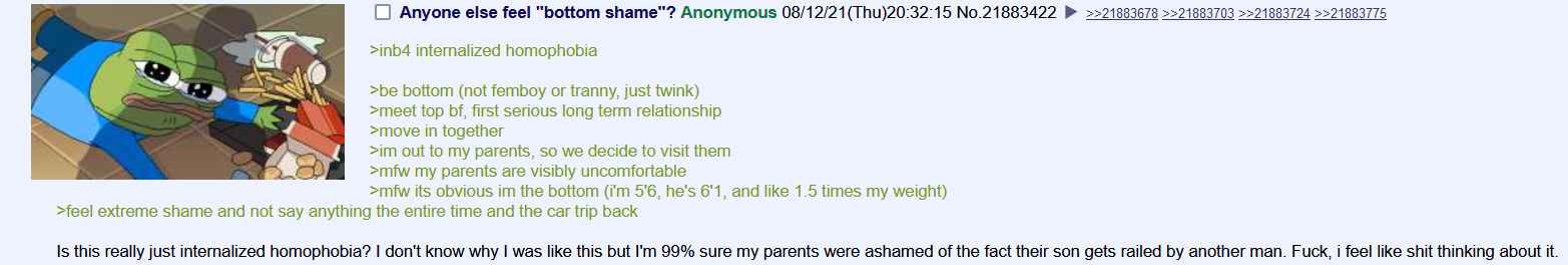 Anon struggles from internalised homophobia | Scrolller