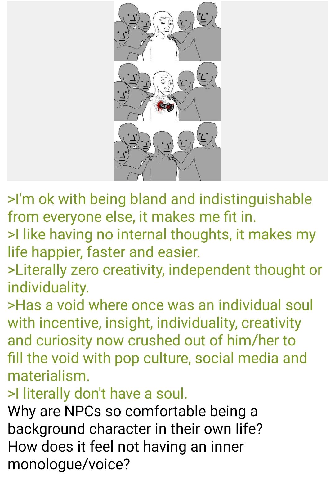 Anon thinks about NPC's | Scrolller